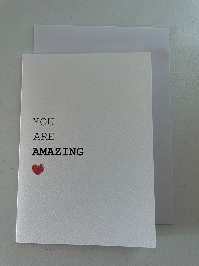 You Are Amazing Card, A5 Card, Appreciation Card, Card for an Amazing ...