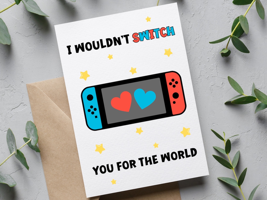 Switch Gaming Valentine's Day Card, Card for Gamer, Nintendo Switch ...