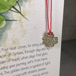 Good Luck Card, Four Leaf Clover, Poem Card, Goodluck Necklace, Lucke ...