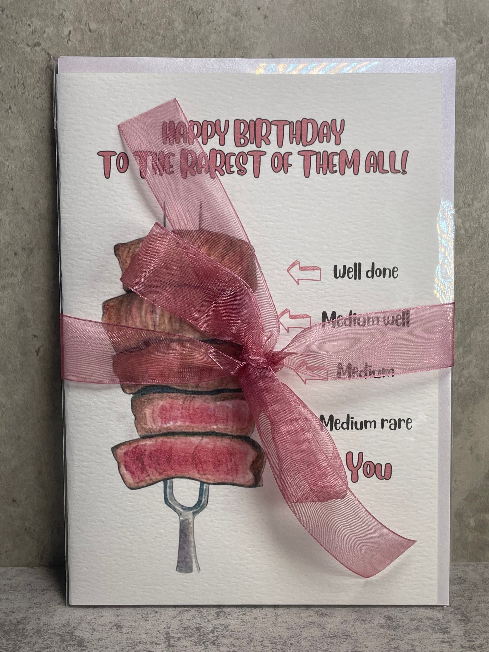 Happy Birthday Steak Greeting Card, Birthday Card, You're the Rarest of ...