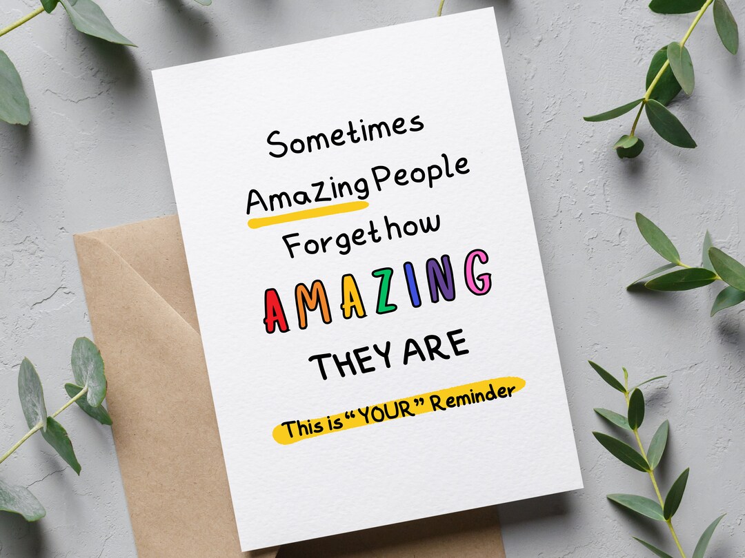 You're Amazing Card, Thank You Card, This is Your Reminder You're ...