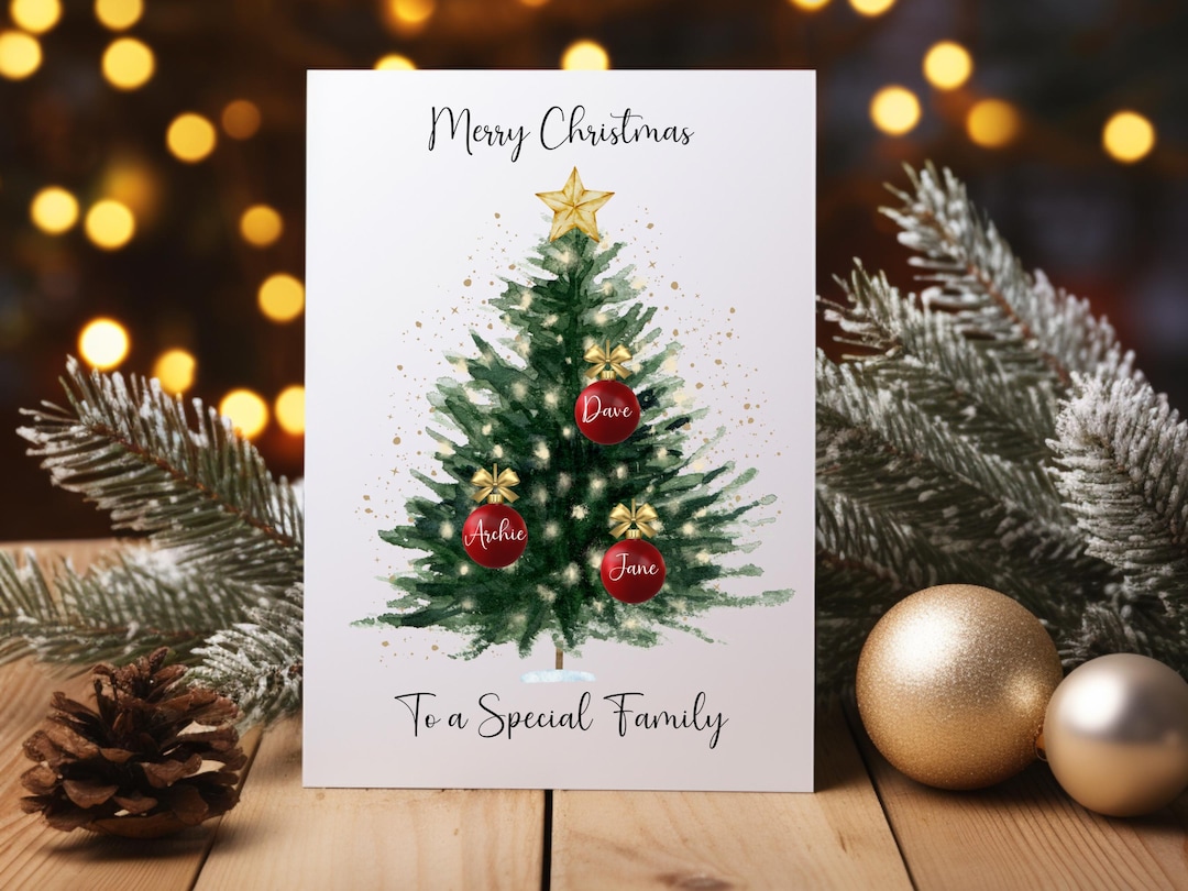 Personalised Family Christmas Card, Family Card, Christmas Tree, Family ...