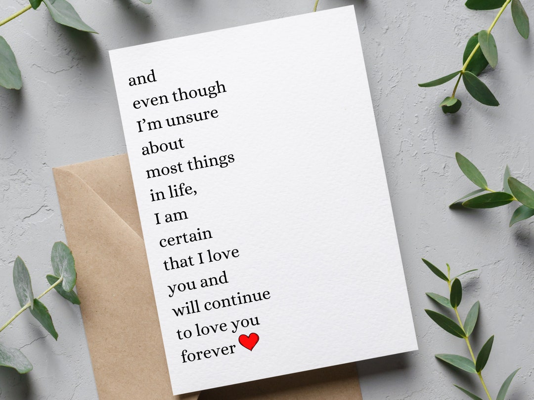 A5 Textured Anniversary Card, Love You Forever, Valentines Card ...