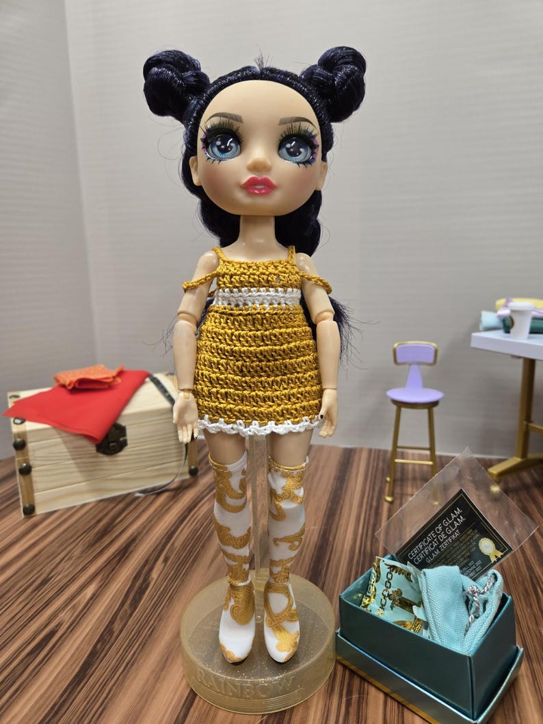 Rainbow High Doll. Digital Crochet Pattern for a 2 Strap Mini Dress ...