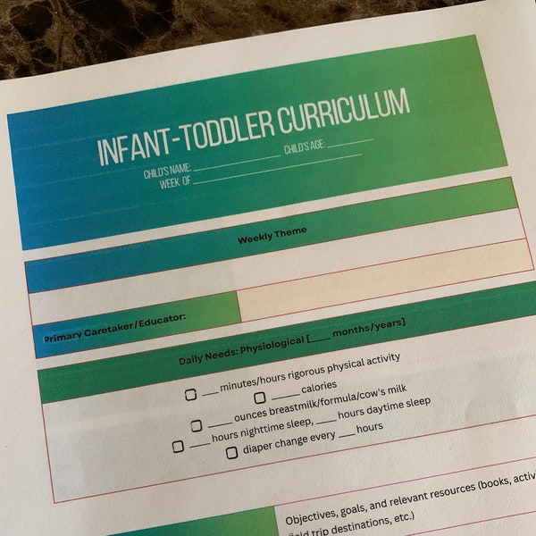 Infant Curriculum - Etsy