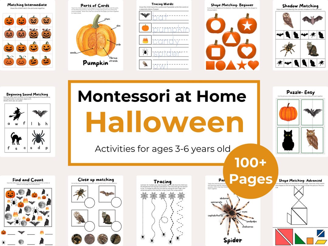 Montessori Halloween Unit Study Printable - Etsy