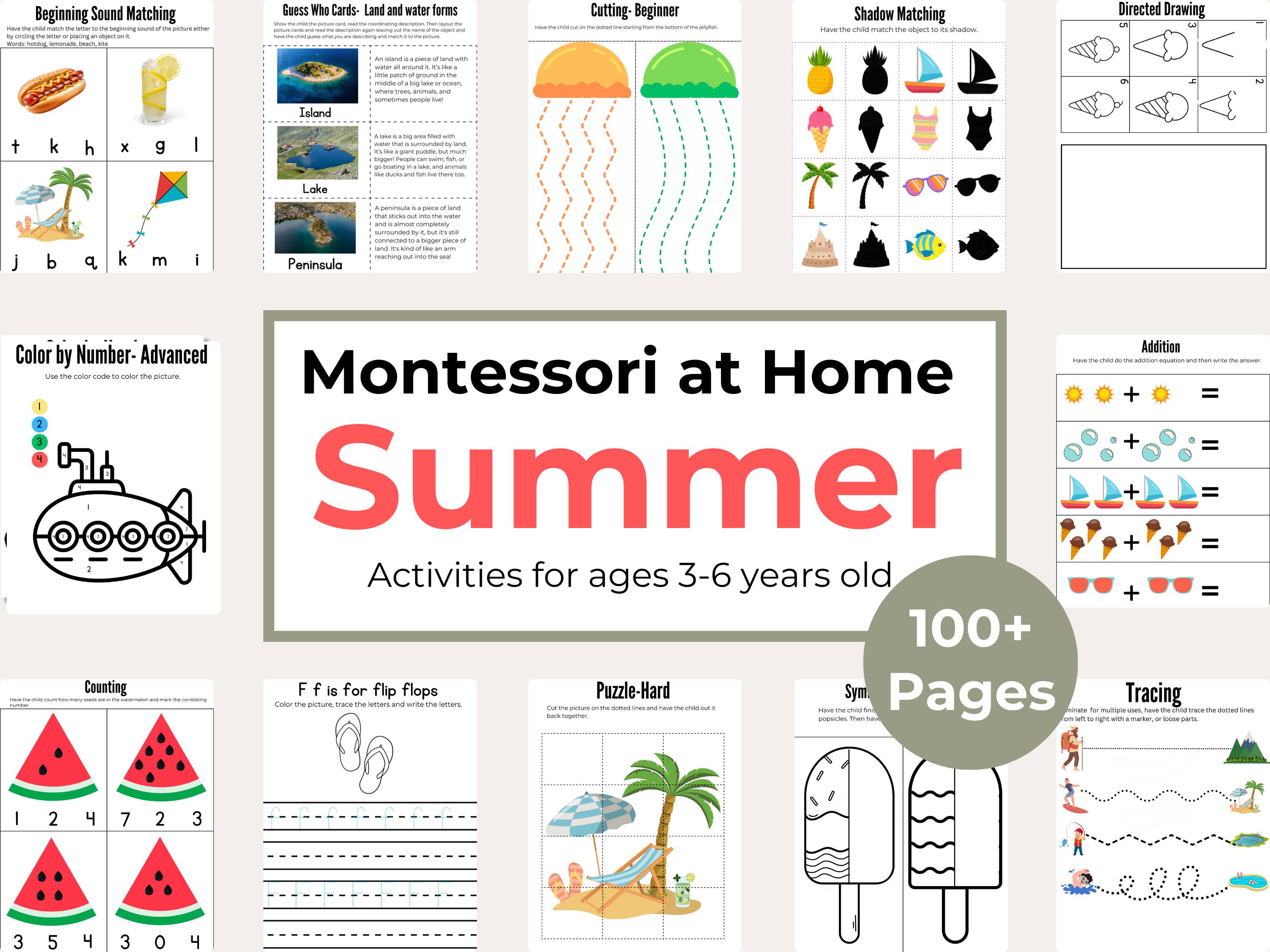 Montessori Summer Unit Printable - Etsy