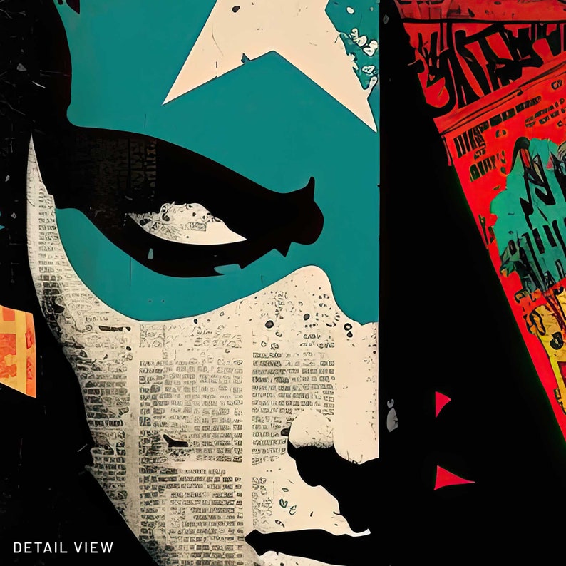 Superhero Collage Art Print – Comic Book Wall Art – Retro Comic Art ...