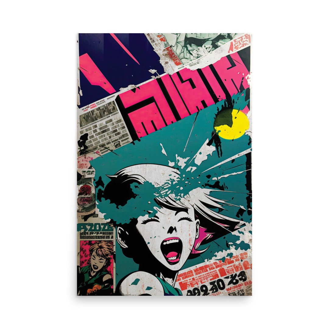 Manga Art Print - Anime Manga Collage - Manga Collage Wall Art - Anime ...