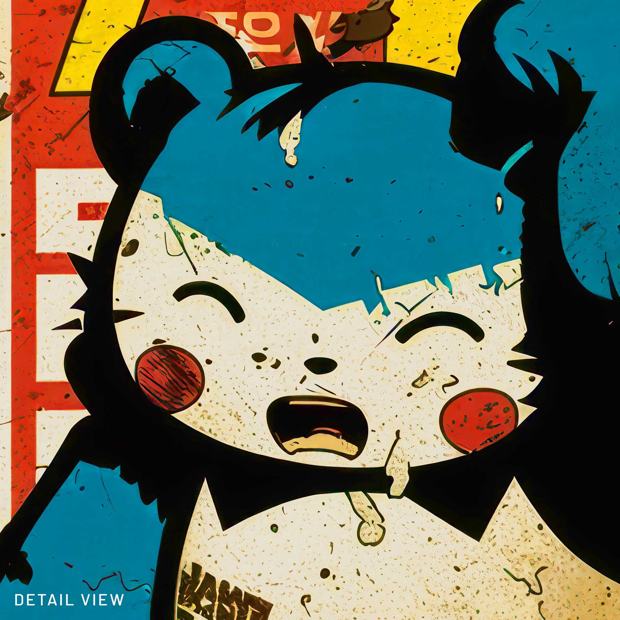 Japanese Bear Art Print - Kawaii Bear Collage - Cartoon Collage Wall ...