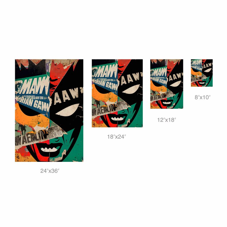 Superhero Collage Art Print – Comic Book Wall Art – Retro Comic Art ...