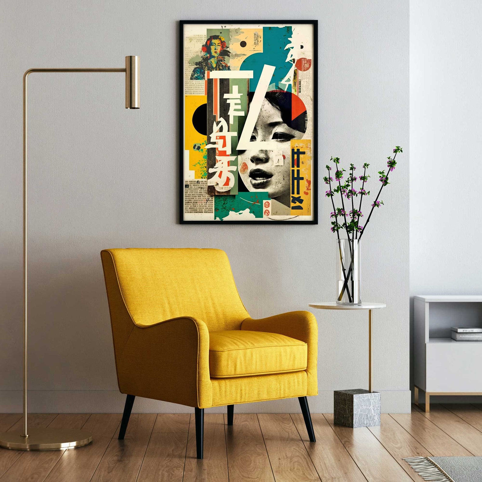 Japanese Collage Art - Handmade Collage - Vintage Style Magazine Art ...