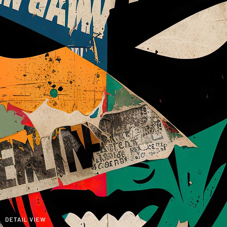 Superhero Collage Art Print – Comic Book Wall Art – Retro Comic Art ...