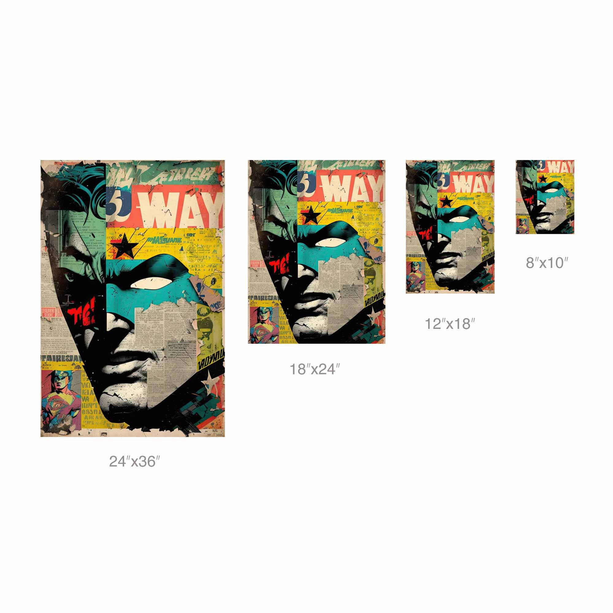 Superhero Print - Retro Style - Comic Art - Collage Print - Comic Book ...
