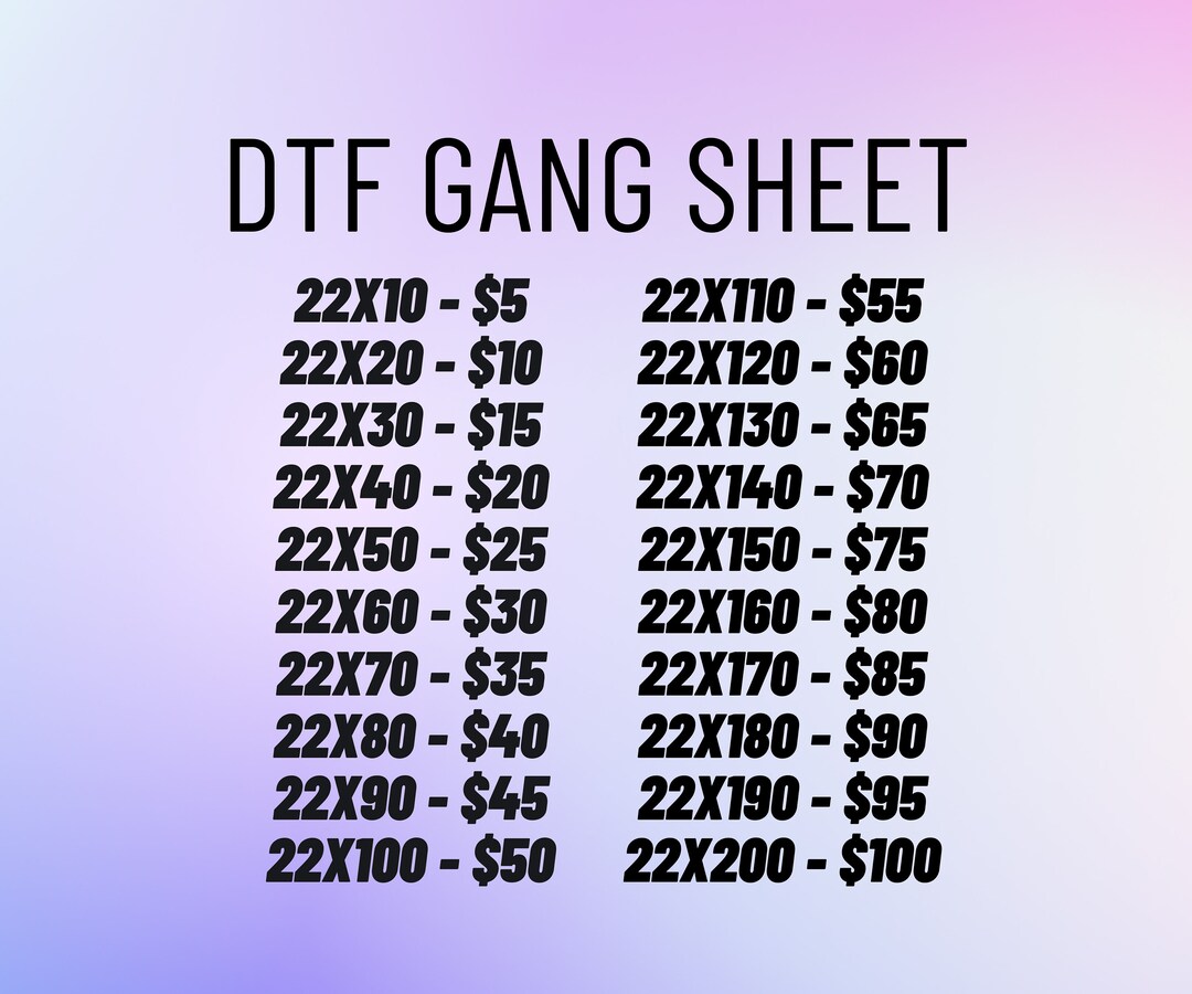 Custom DTF Gang Sheet Custom DTF Transfers Wholesale Gang - Etsy