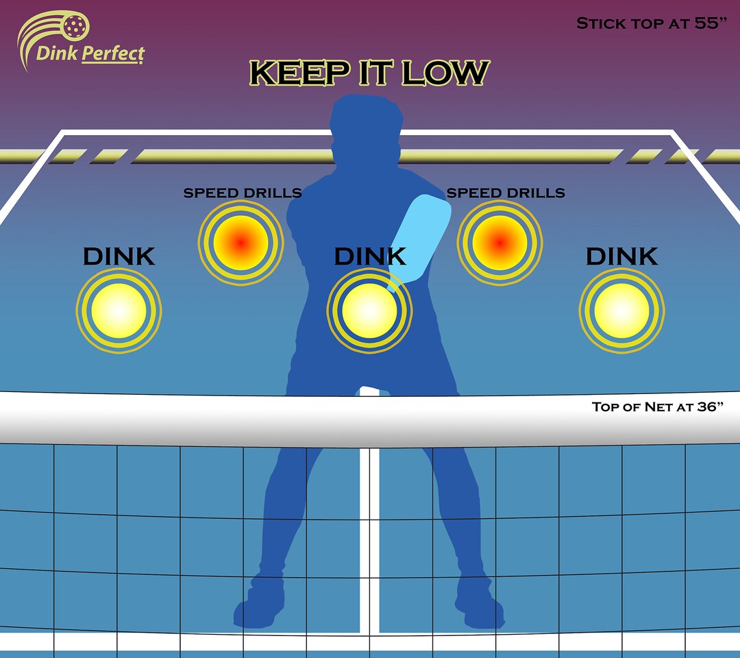 Premium Indoor Pickleball Dinking Drills Sticker. Large 36x32 Perfect ...