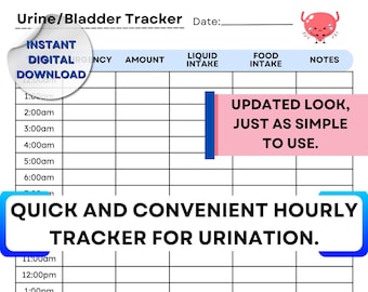 Bladder Symptom Tracker Printable, Chronic Illness, Bladder Leaks Diary ...