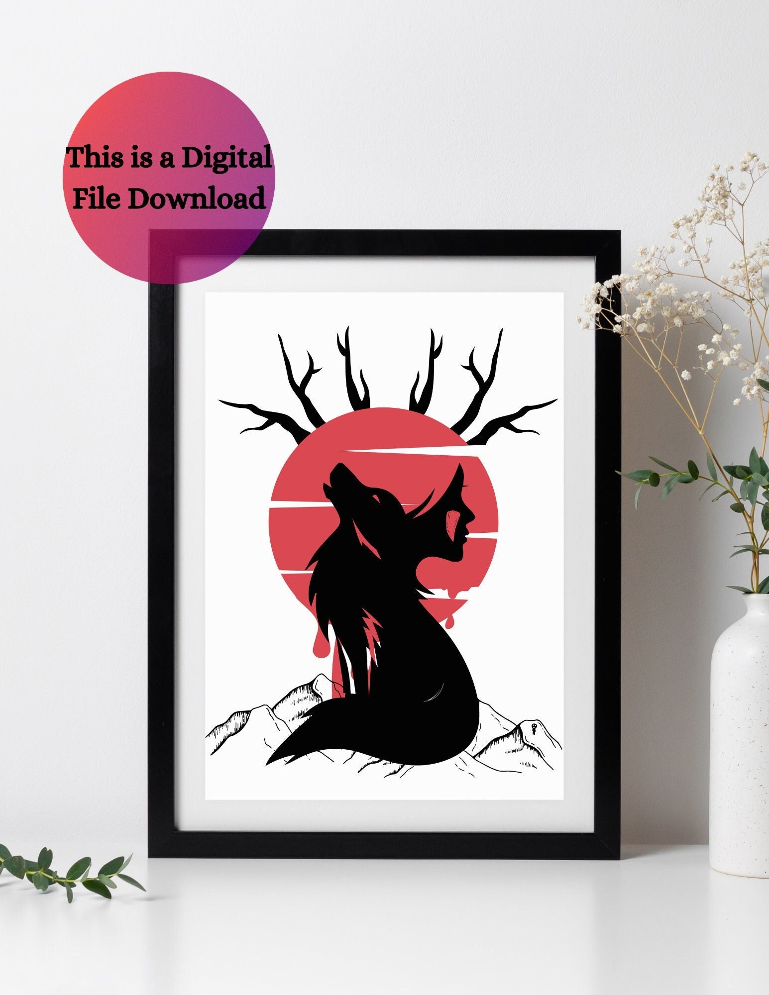 Spirit of the Wolf Digital Download Wall Art | Wolf Girl San | Studio ...