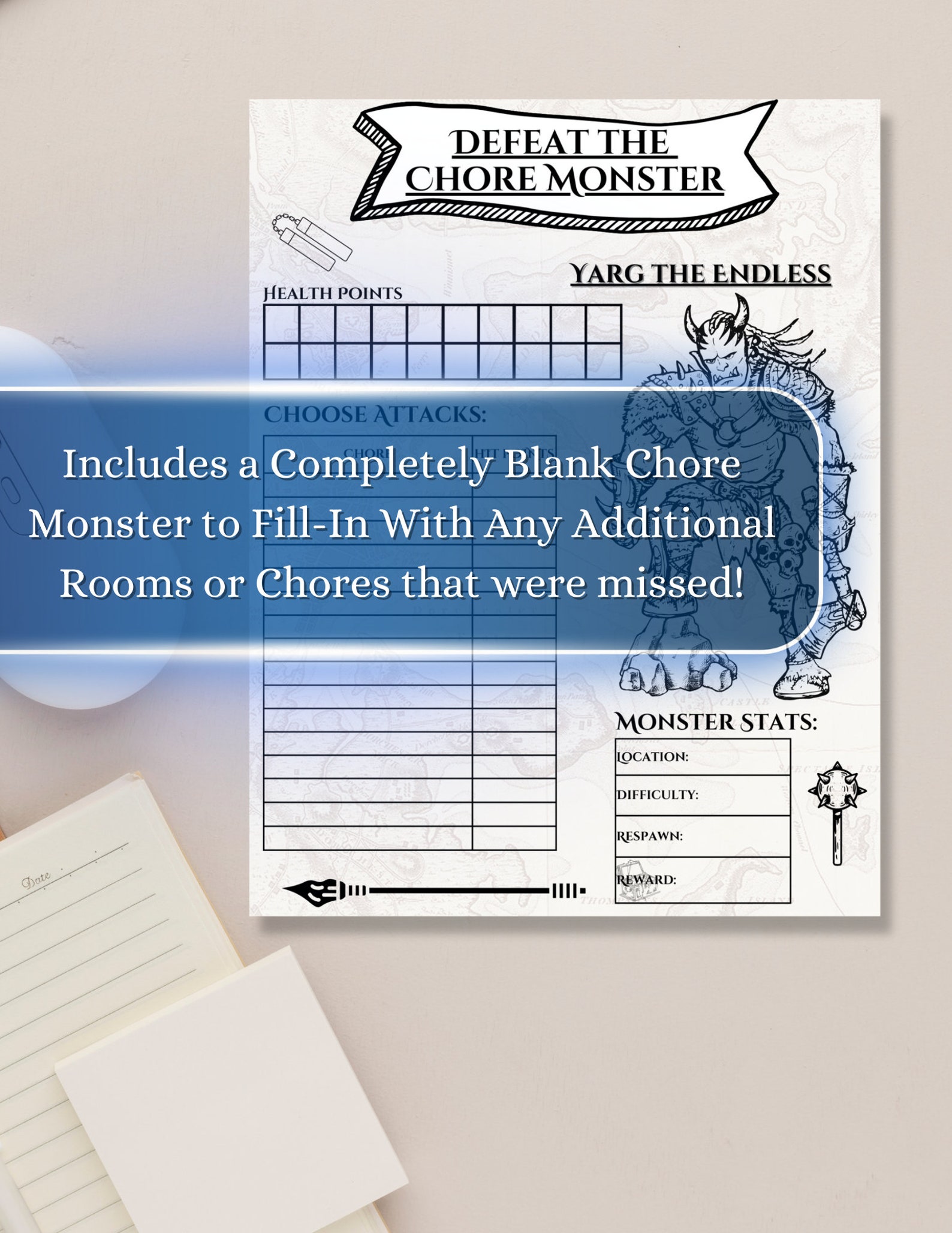 ADHD Chore Cleaning Checklist Game | Adults Children Chore Cleaning ...