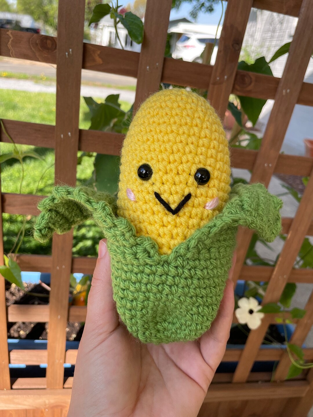Crochet Corn Plushie: Amigurumi Veggie Toy With Removable Husk - Etsy