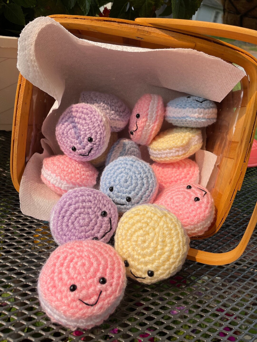 Macaron Cookie set of 3 Amigurumi Bakery Crochet Macaron Crochet ...