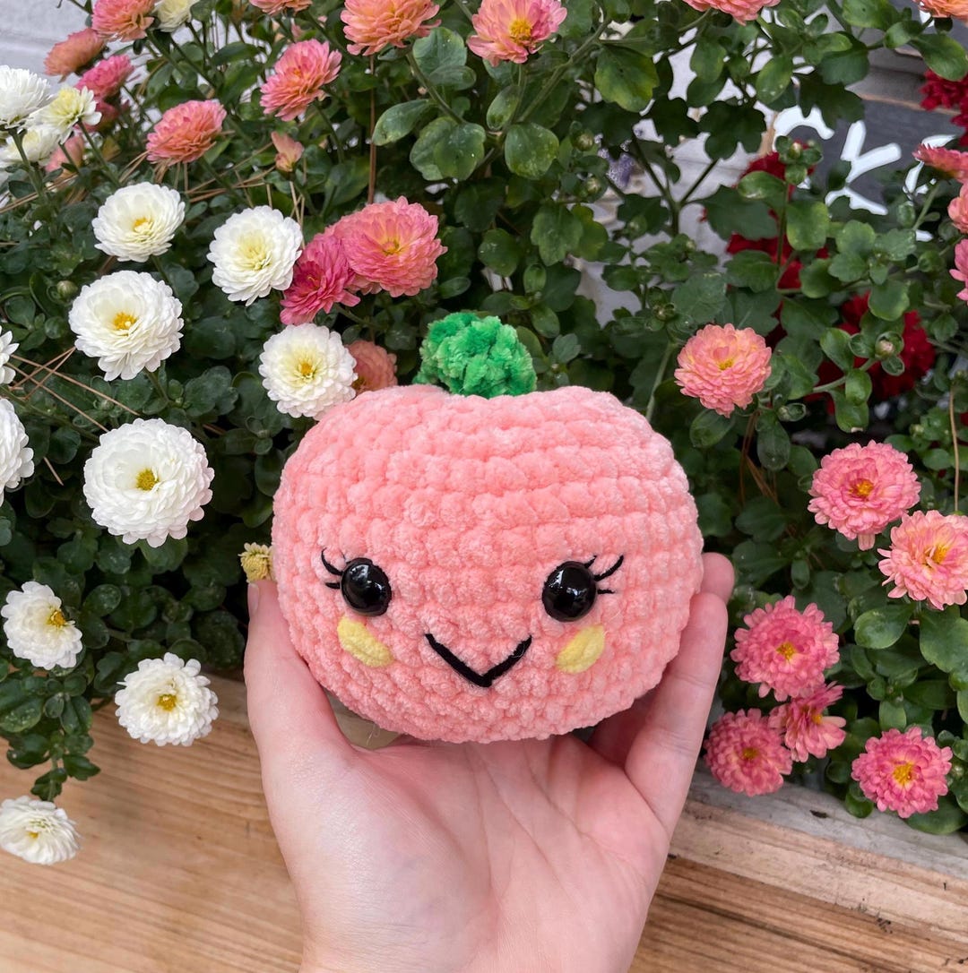 Crochet Peach Amigurumi: Soft Stuffed Fruit Toy - Etsy