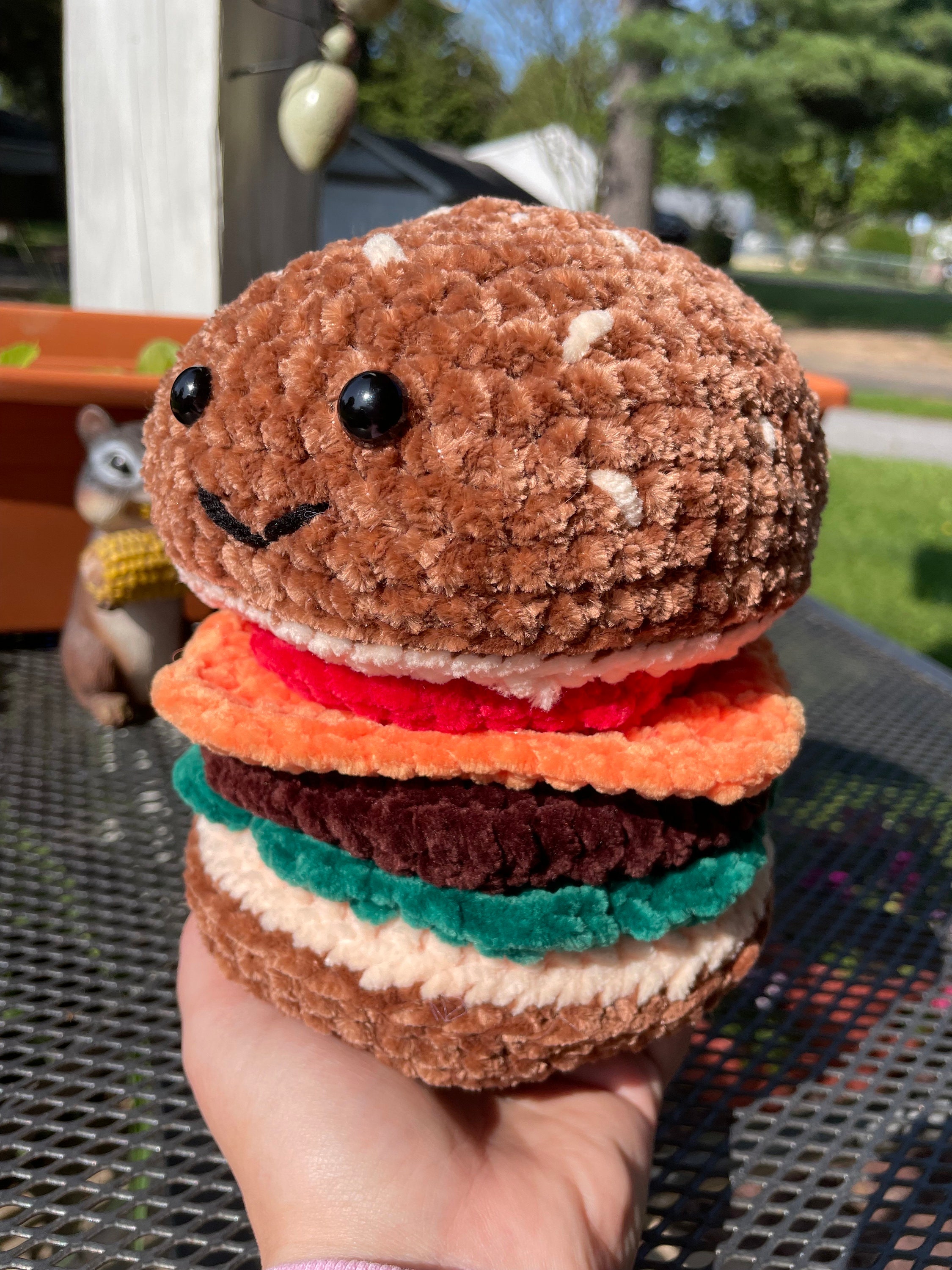 Cheeseburger Amigurumi Plushie Crochet Burger Super Soft - Etsy