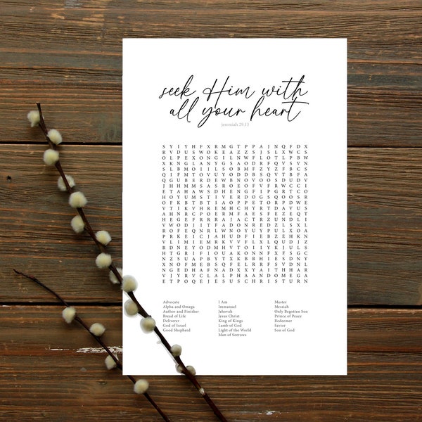 Heart Word Search - Etsy