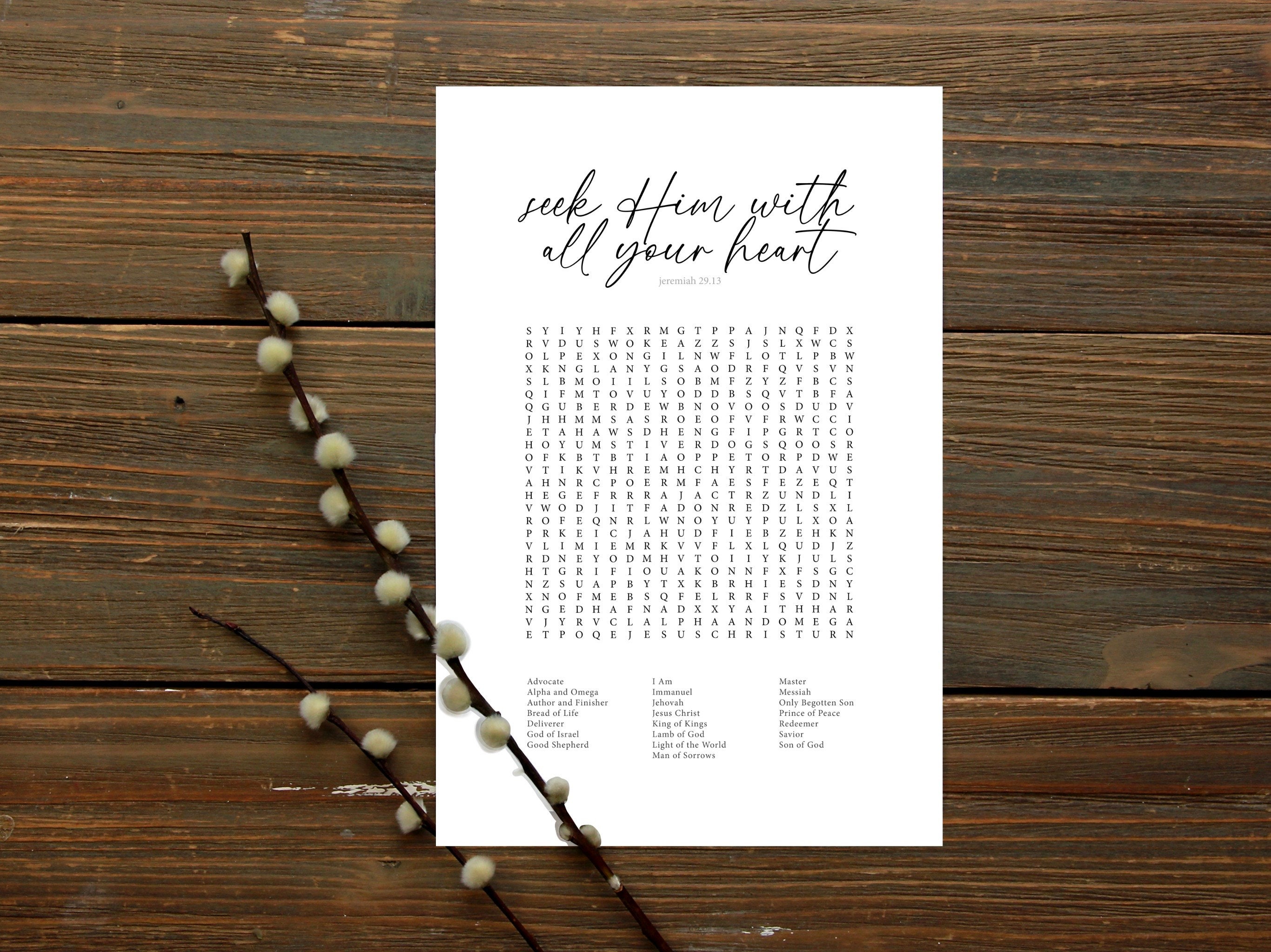 All Your Heart Wall Art | Christian Wall Art | Names of Christ Word ...