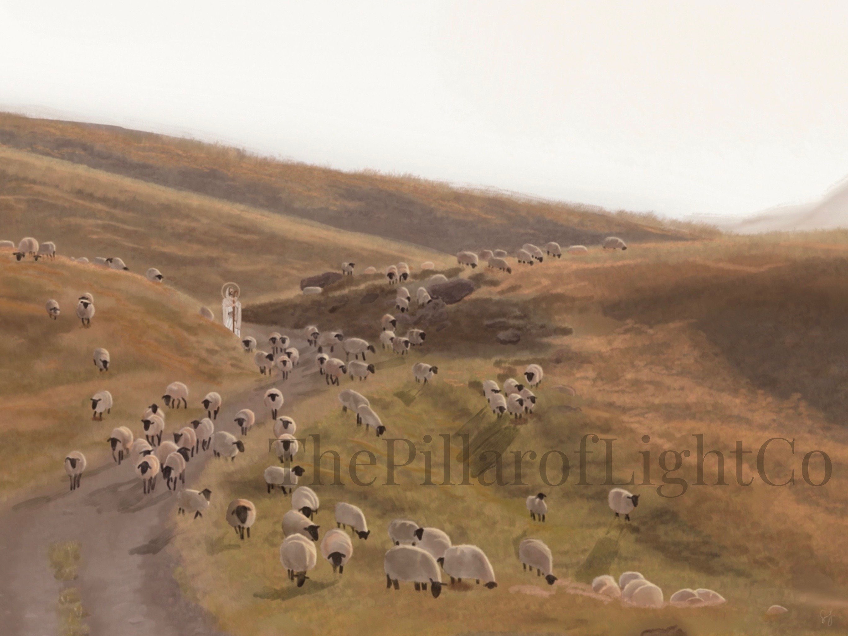 His Little Flock PRINTABLE | Jesus Wall Art | the Good Shepherd | New ...