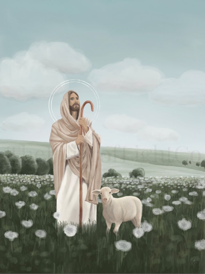 The Good Shepherd PRINTABLE Jesus Wall Art Jesus Christ Painting - Etsy