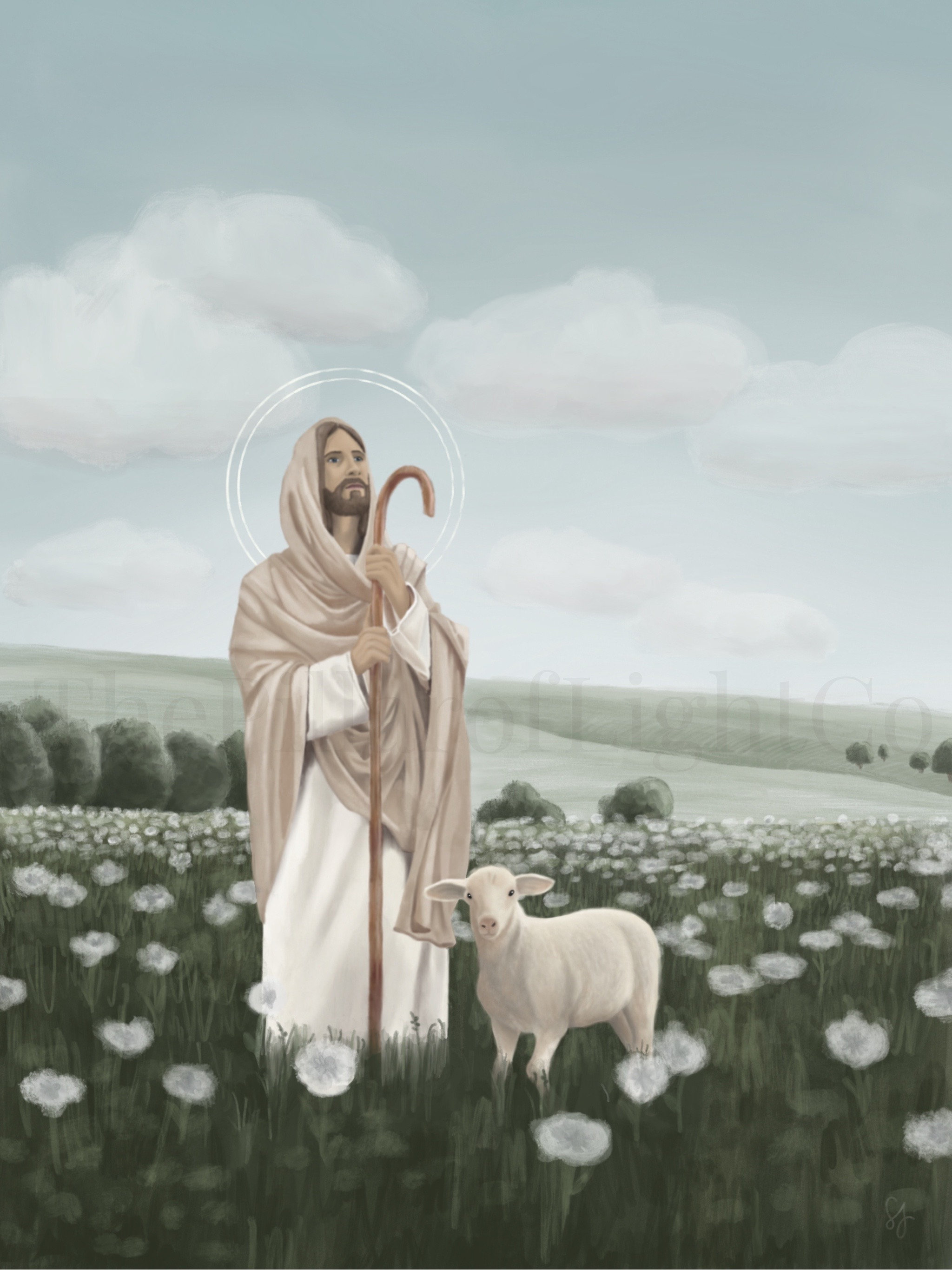 The Good Shepherd PRINTABLE Jesus Wall Art Jesus Christ Painting - Etsy ...