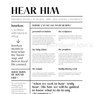 Hear Him | LDS Wall Art | Printable Quote - Etsy
