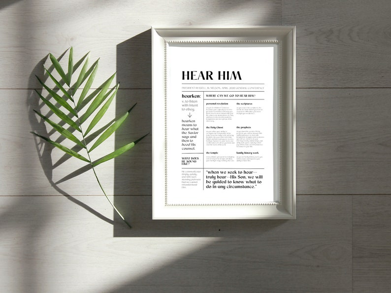 Hear Him | LDS Wall Art | Printable Quote - Etsy