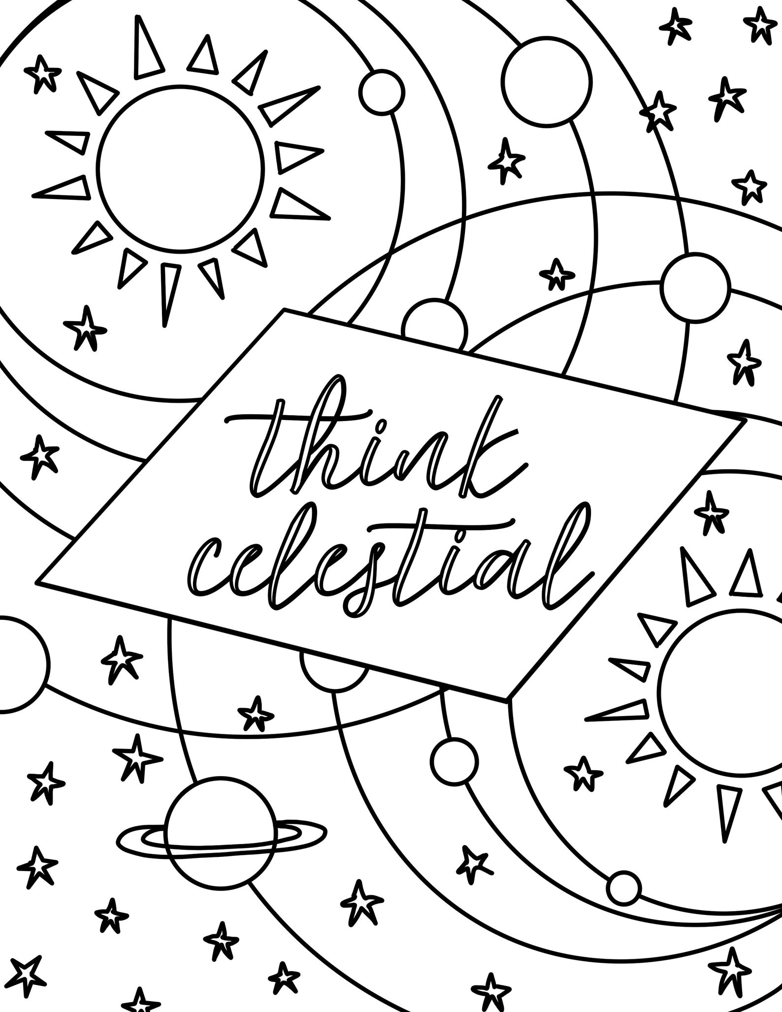 Think Celestial Coloring Pages Bundle General Conference Quote ...