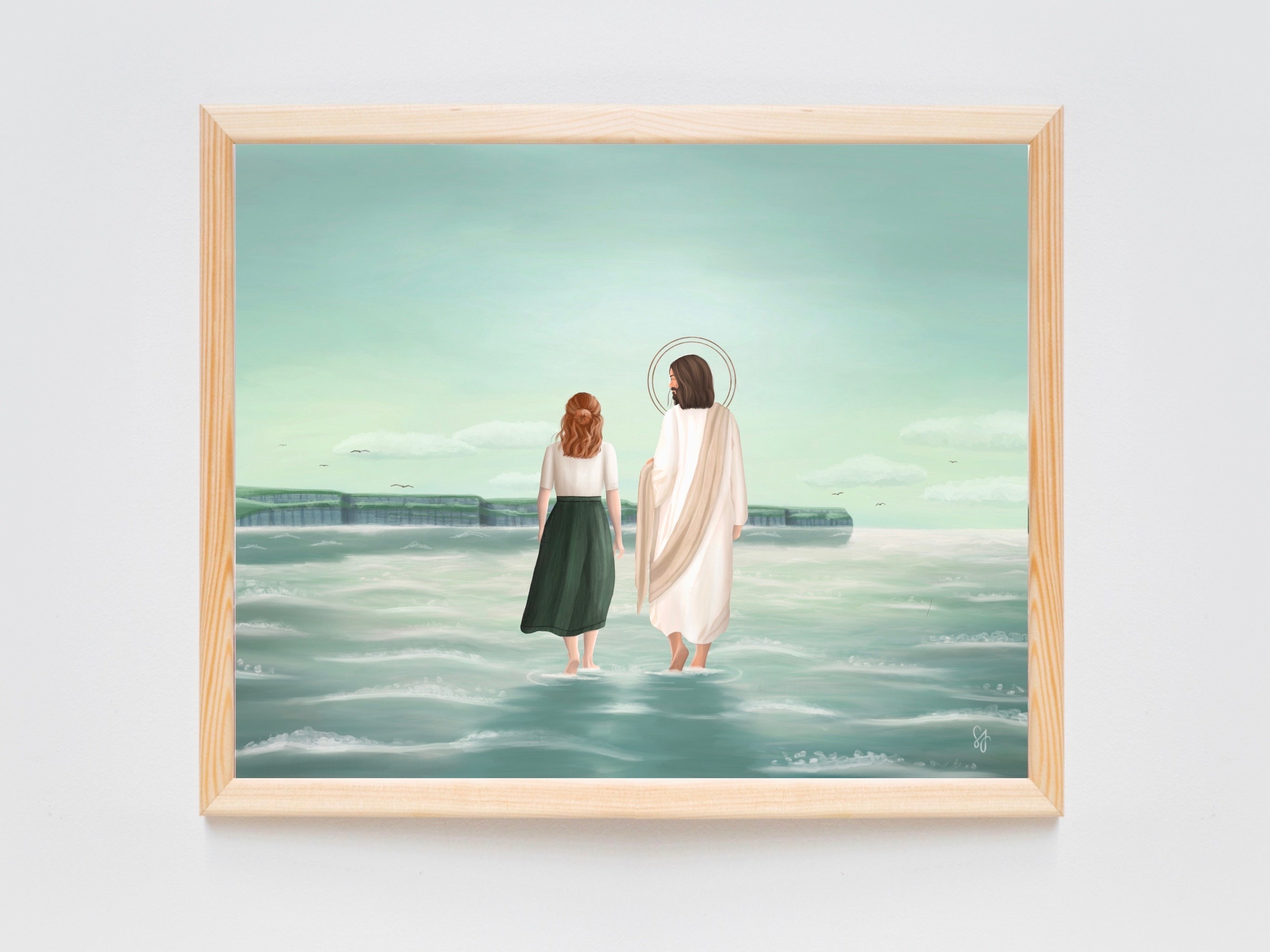 The Faith Walk Blue/green Variation // Jesus Christ Illustration Jesus ...