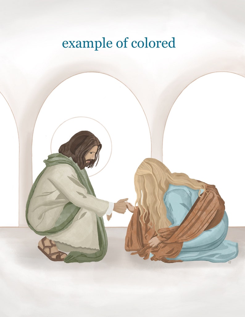 Go and Sin No More | New Testament Coloring Page | Come Follow Me - Etsy