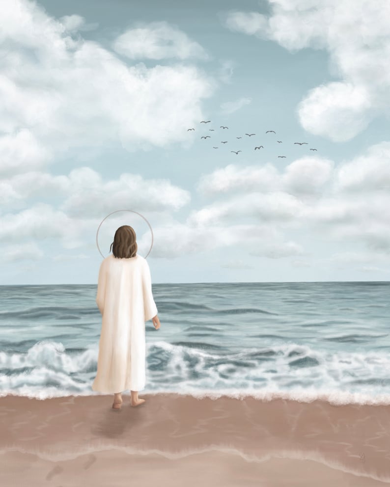 The Lifeguard - Portrait || Christ by the Ocean | Christian Artwork ...