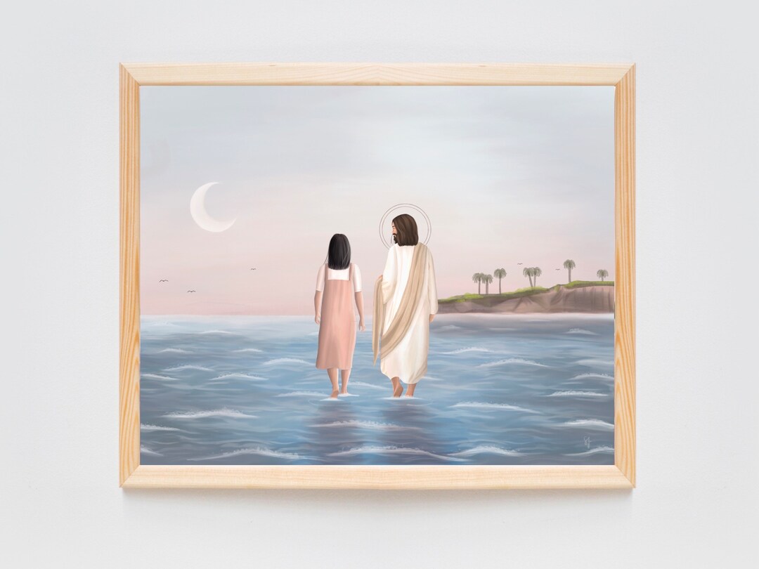 The Faith Walk -- Blue/pink Variation // Jesus Christ Illustration ...