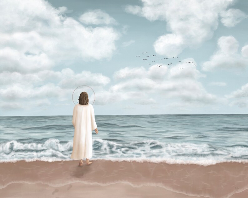 The Lifeguard - Landscape || Christ by the Ocean | Christian Artwork ...