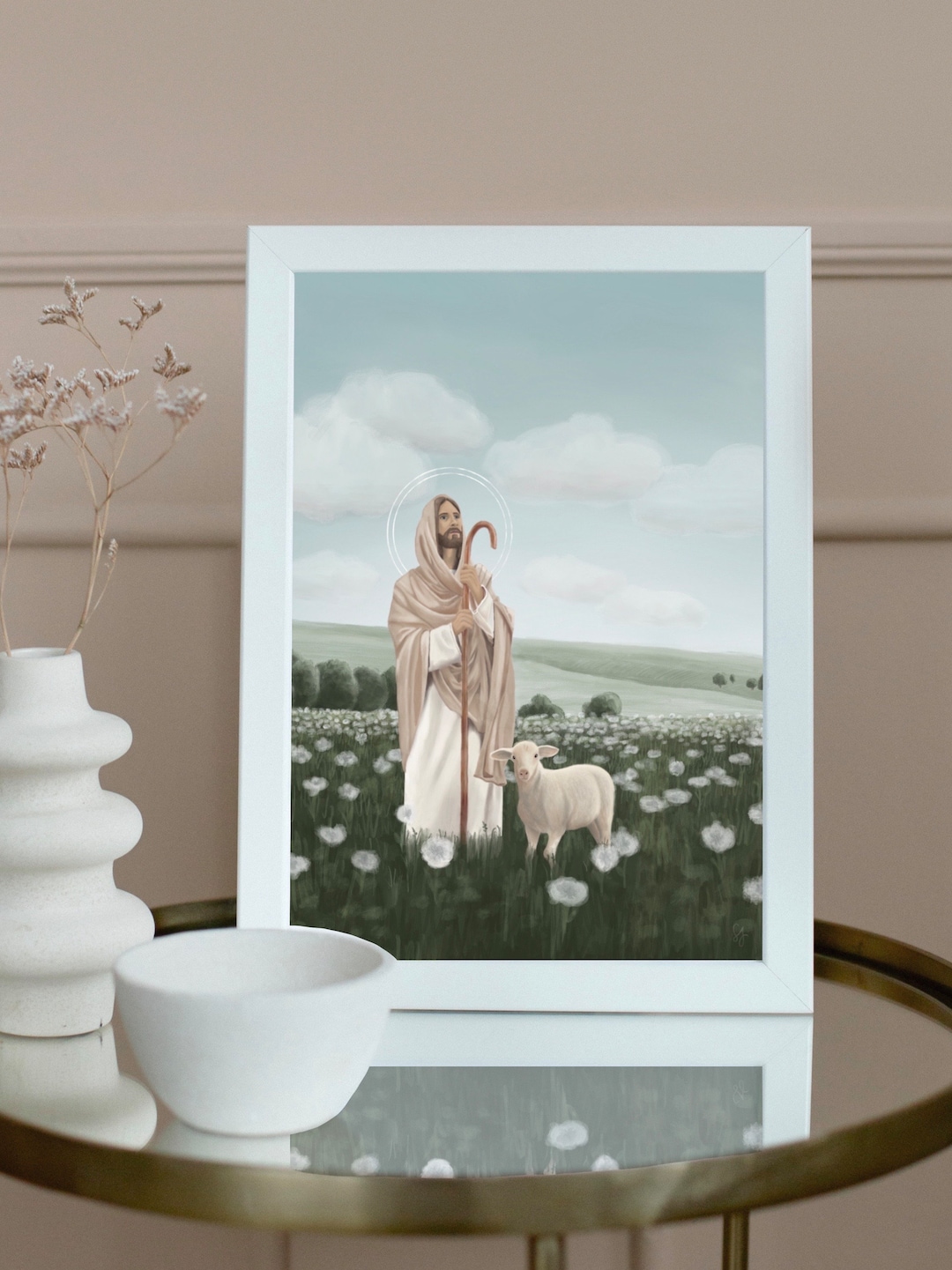 The Good Shepherd PRINTABLE Jesus Wall Art Jesus Christ Painting - Etsy UK