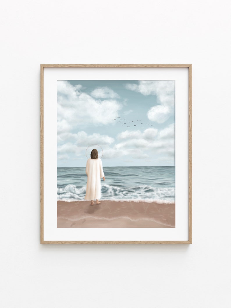 The Lifeguard - Portrait || Christ by the Ocean | Christian Artwork ...