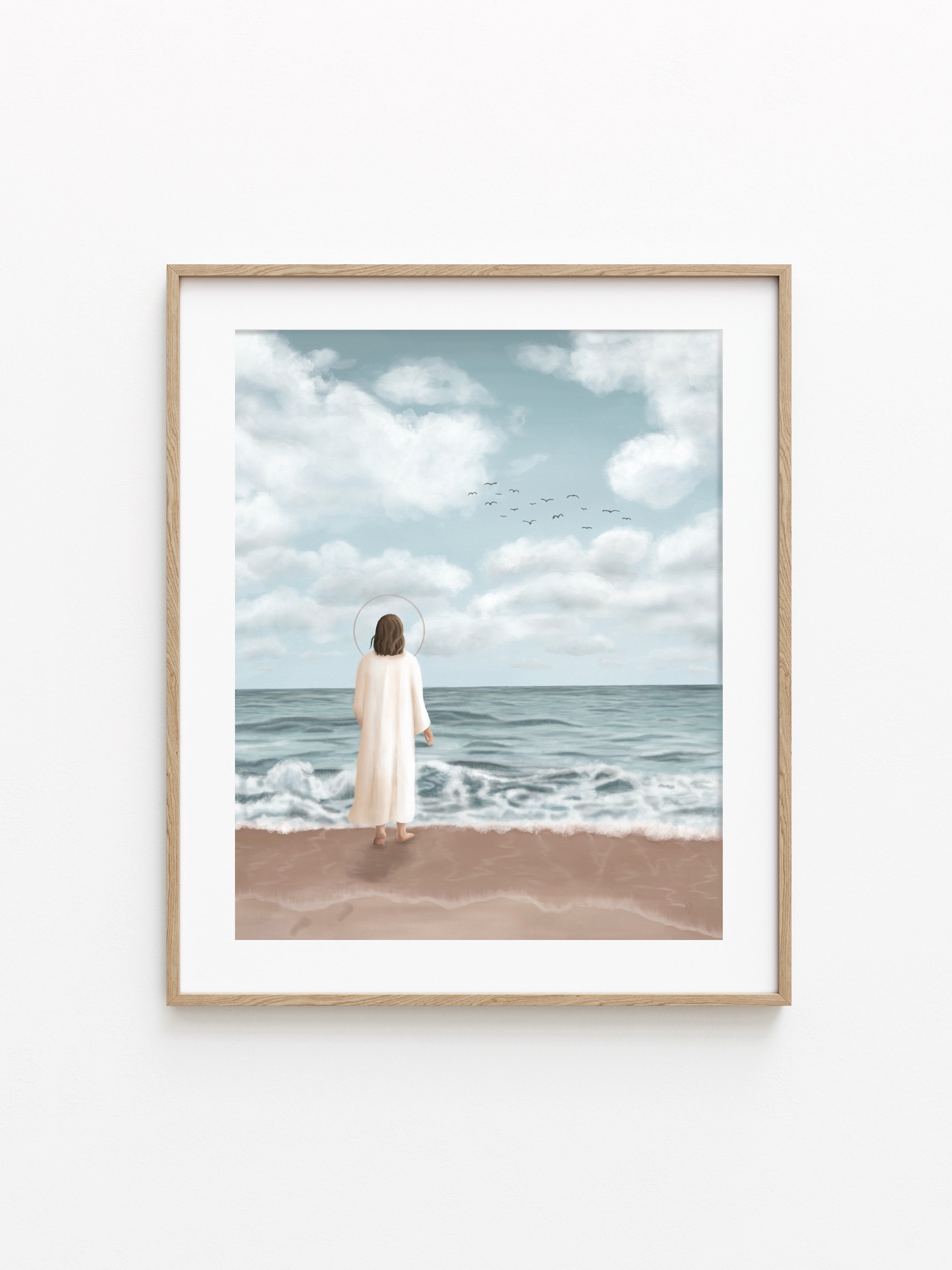 The Lifeguard - Portrait || Christ by the Ocean | Christian Artwork ...