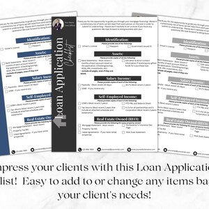 Loan Application Checklist | Loan Officer Checklist | Loan Processor ...