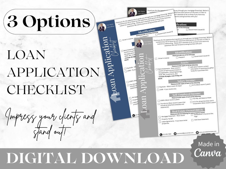 Loan Application Checklist Loan Officer Checklist Loan - Etsy