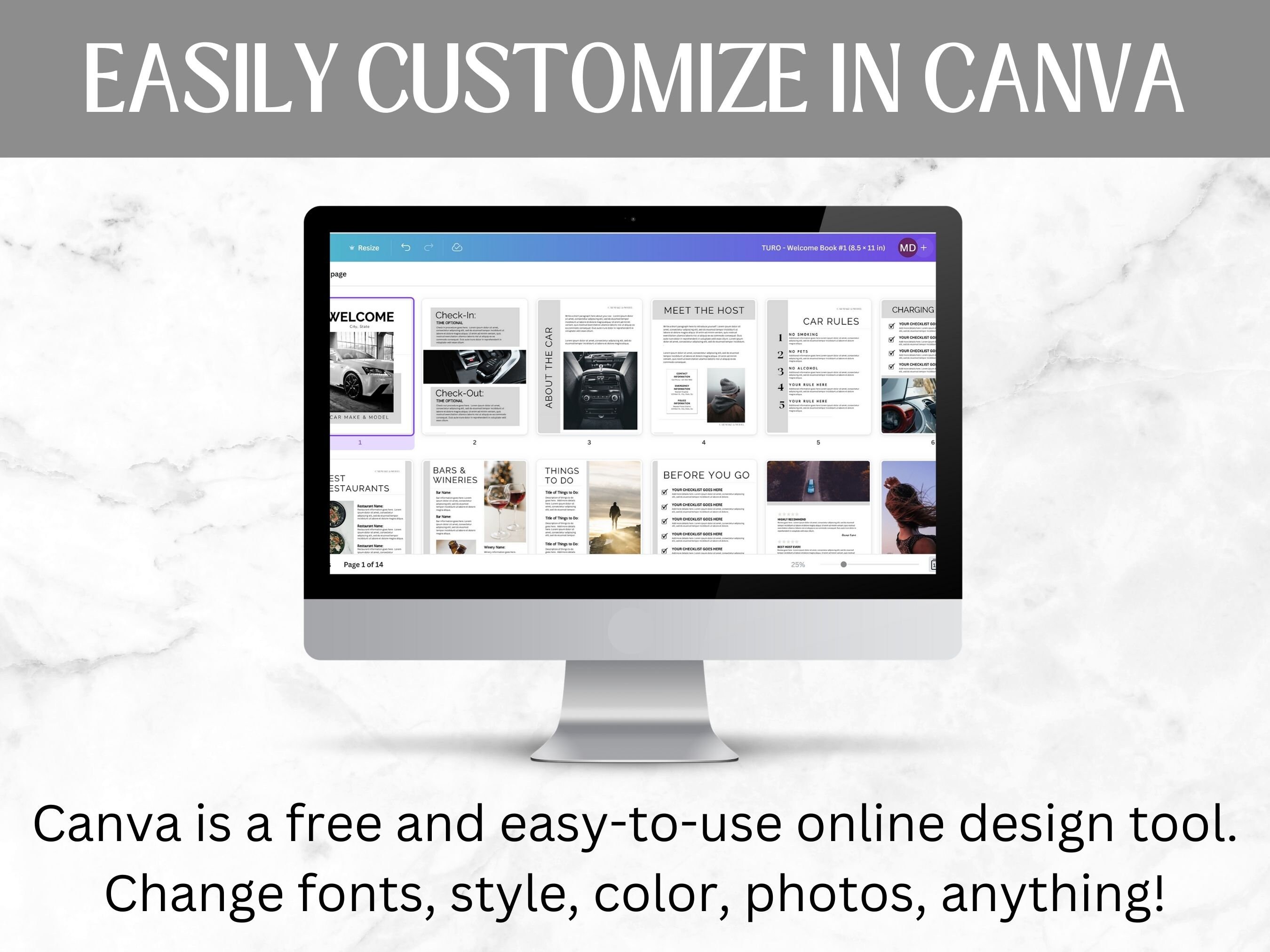 Turo Welcome Book | Turo Host | Welcome Guide | Canva Template ...