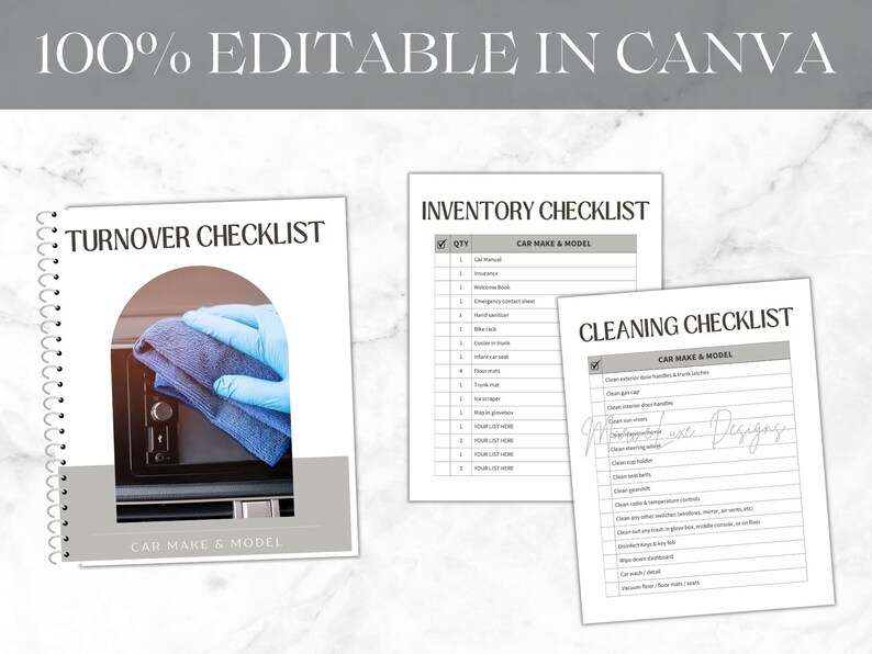 Turo Cleaning Checklist | Turo Inventory Checklist | Turo Checklist ...