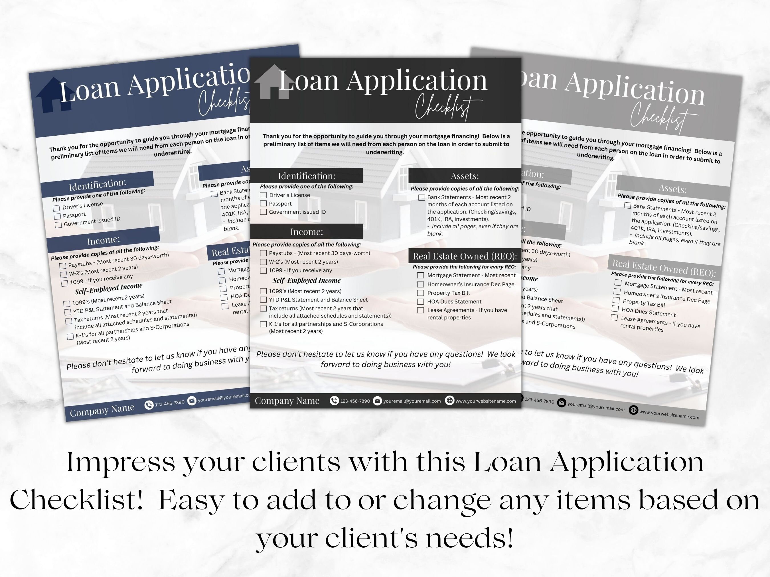 Loan Application Checklist Loan Officer Checklist Loan Processor ...