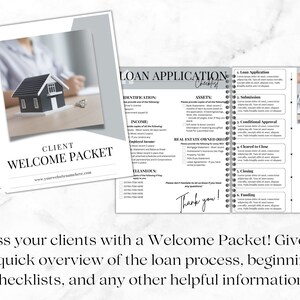 Loan Officer Client Welcome Packet | Loan Application Checklist | Loan ...
