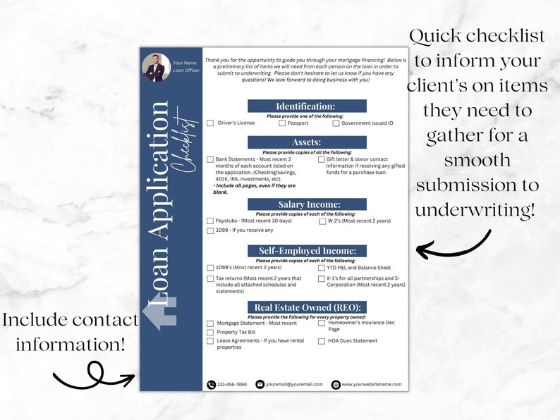 Loan Application Checklist | Loan Officer Checklist | Loan Processor ...